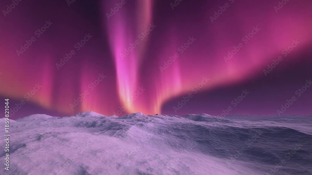 オーロラ ピンク 幻想的 生成AI Stock ビデオ | Adobe Stock