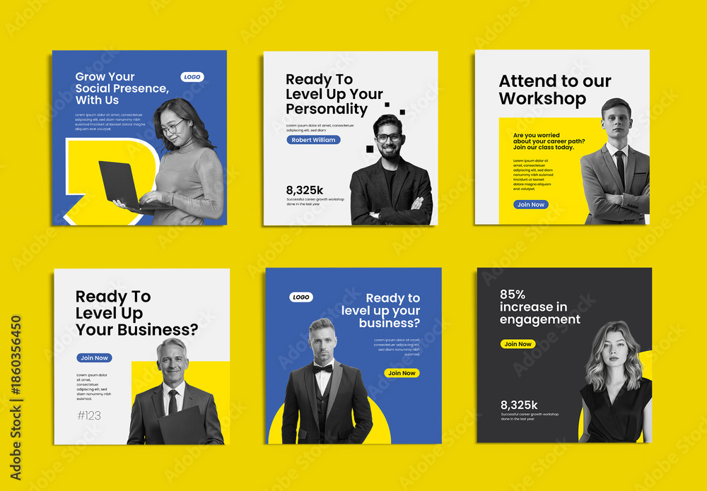 Social Media Workshop And Business Coaching Post Design Template Stock ...