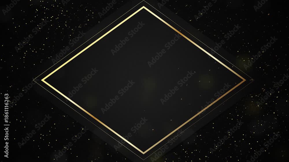 Luxury Black and Gold Diamond Frame Background Animation with Elegant ...