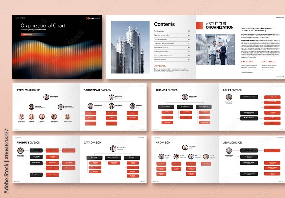 Organizational Chart Template for Company Org Chart, Corporate ...