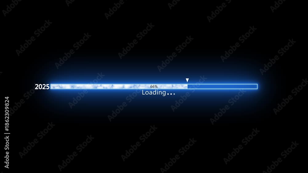 New year 2026 loading bar animation Year changing from 2025 to 2026 ...