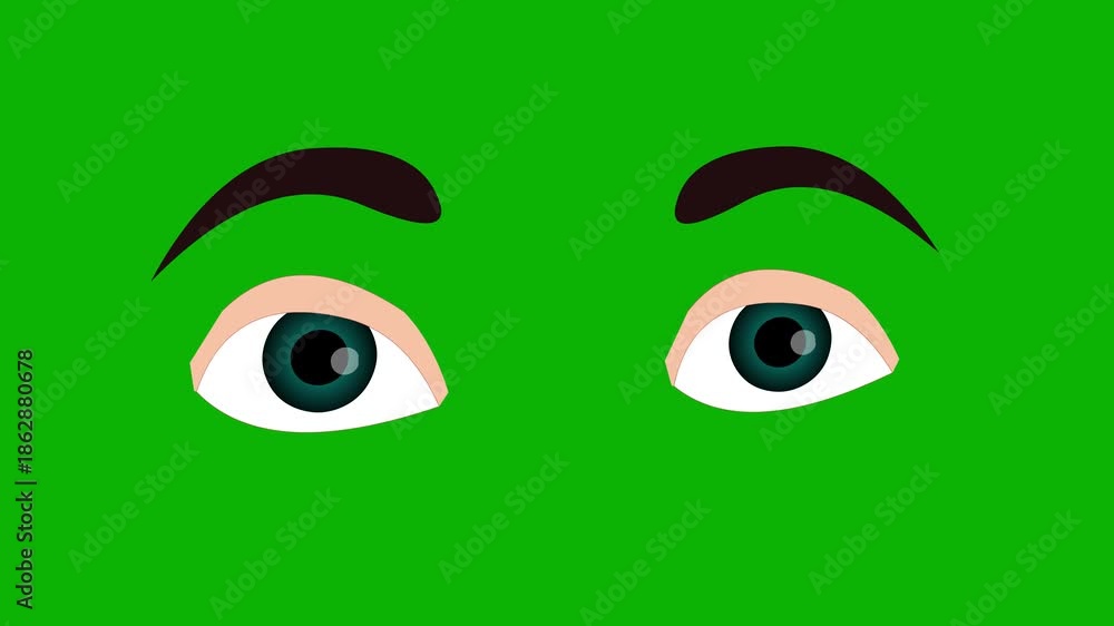 Eyes Blinking Animation – Green Screen. Human eyes blinking naturally ...