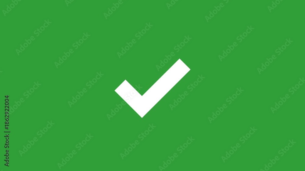 Video Stock Check mark animation on green screen background . Tick icon ...