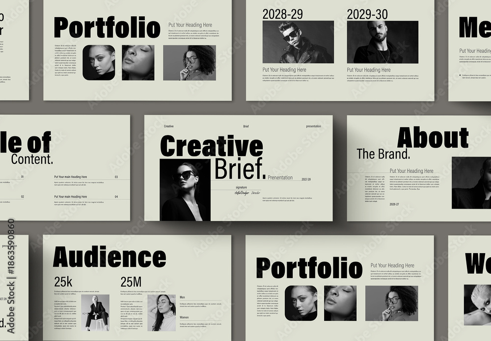 Creative Brief Presentation Design Stock Template | Adobe Stock
