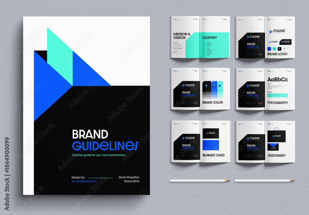 Modern Brand Guidelines Template, Corporate Brand Book & Identity ...