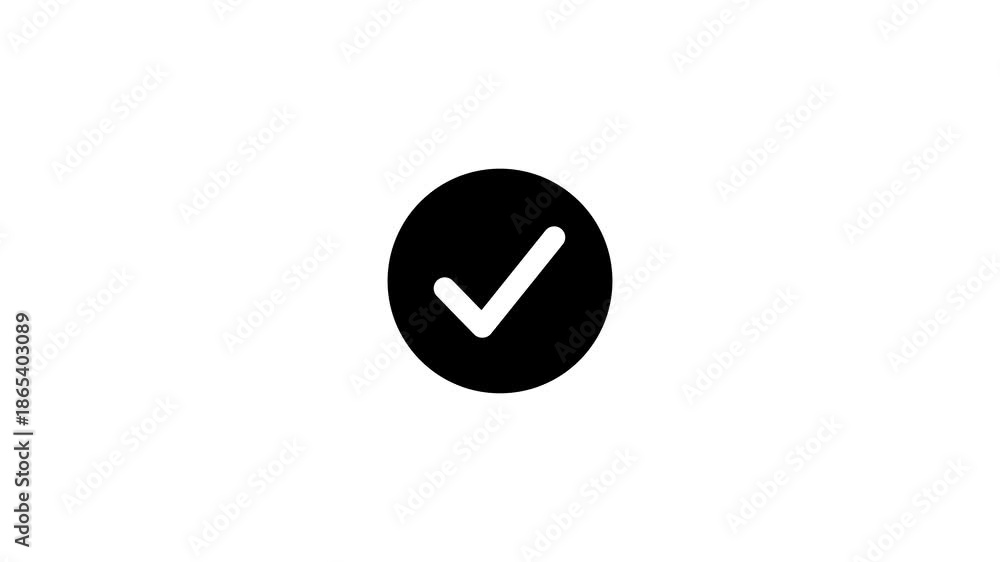 Animation of check mark icon. white color tick mark icon animation ...