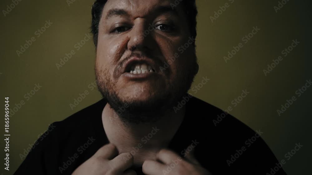Bad news. The angry man is irritated and swearing. Stock ビデオ | Adobe Stock