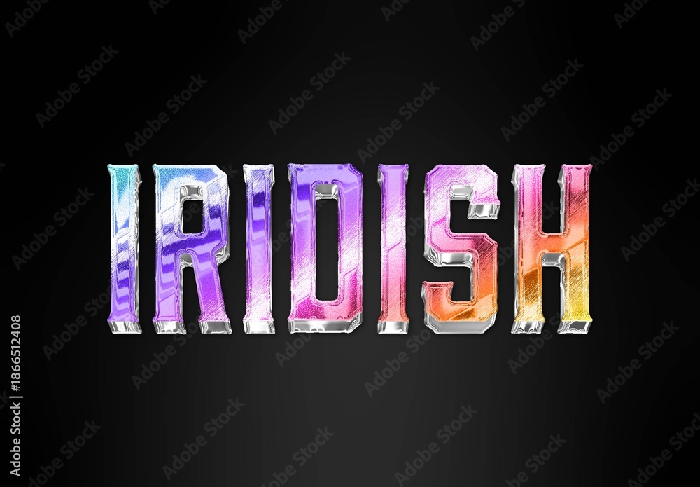 Colorful Holographic Metallic Text Effect Chrome Bold Gradient Font ...
