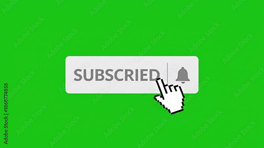 Video Stock Animated red "Subscribe" button being clicked by a hand ...