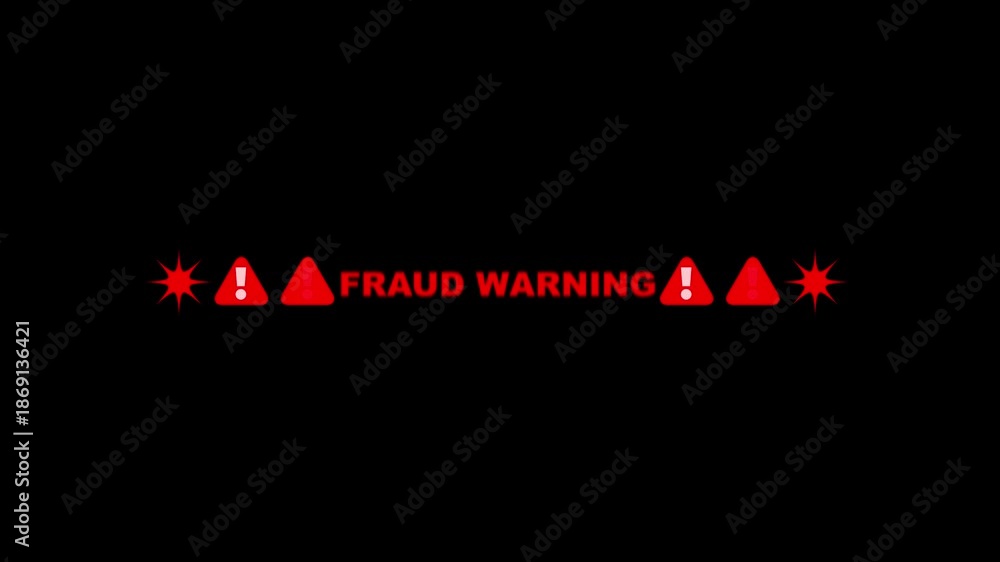 Fraud Warning Sign with Red Exclamation Marks on Black Background fraud ...