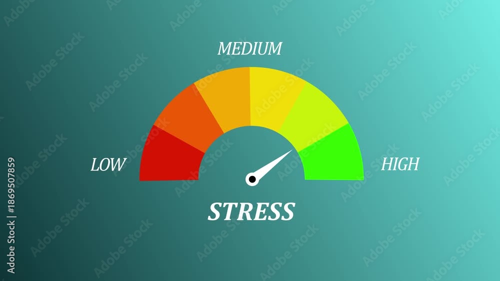 Animated Stress Level Meter, Mental Health Indicator with Low High ...