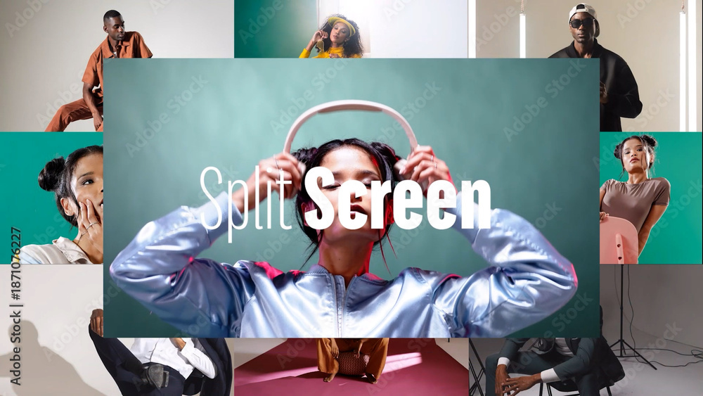 Modern Split Screen Slides Stock Template | Adobe Stock