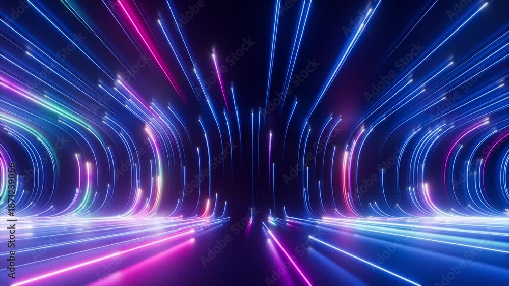 Vidéo Stock looped 3d animation. Abstract background. Pink blue ...