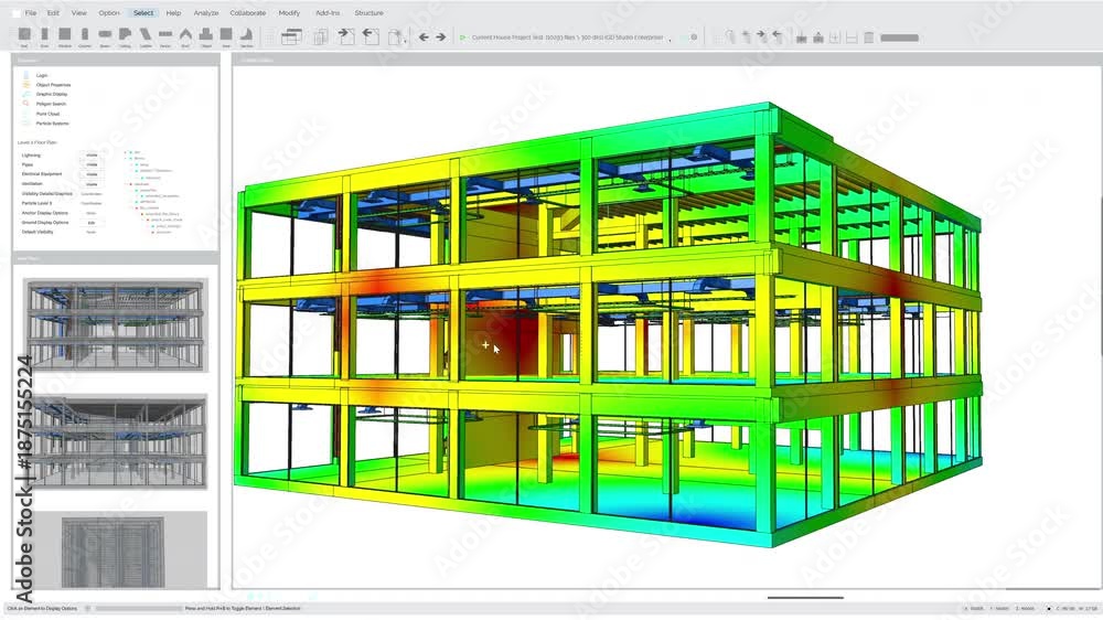 Mock-up Engineering Architetural Design Software. Color‑coded CAD ...