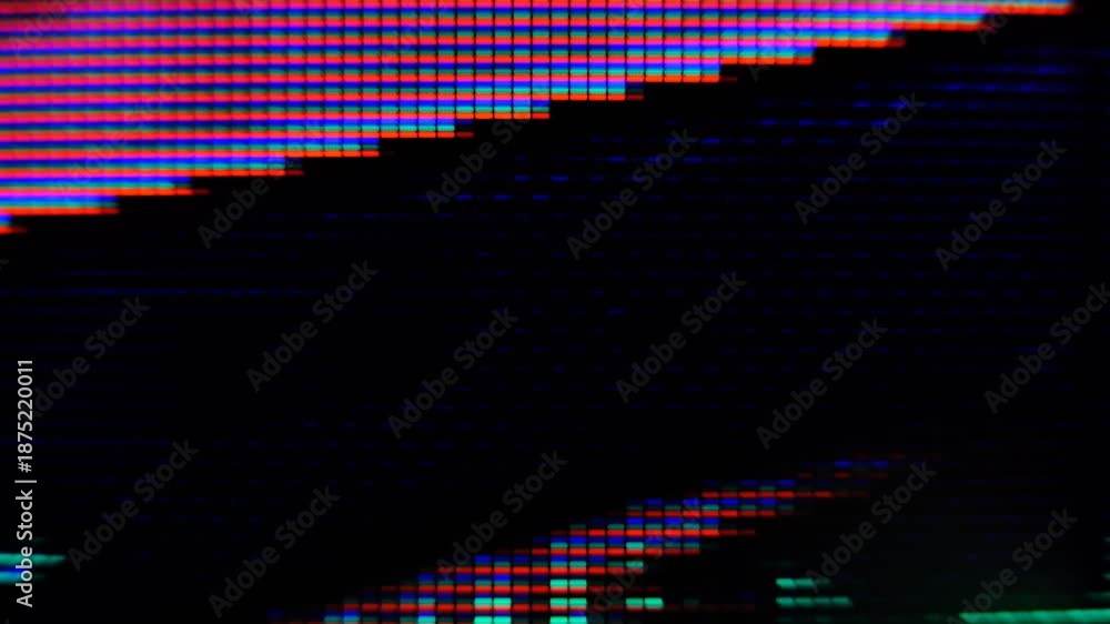 Signal Disturbance Broken Monitor macro view, Screen TV Glitch Error ...