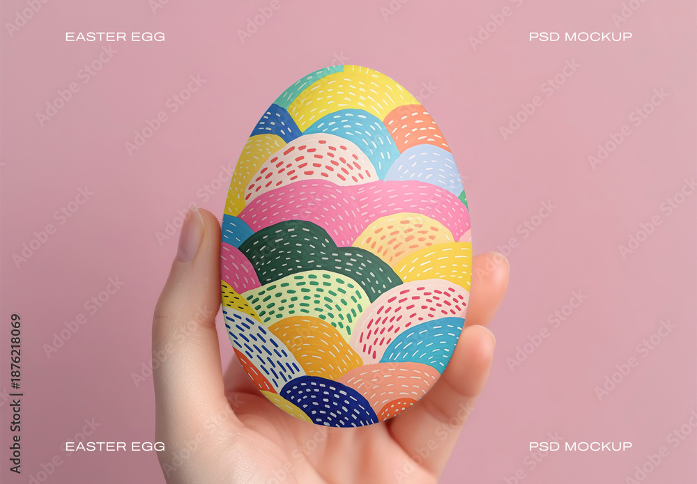 Colorful Easter Egg Mockup Design PSD Stock Template | Adobe Stock