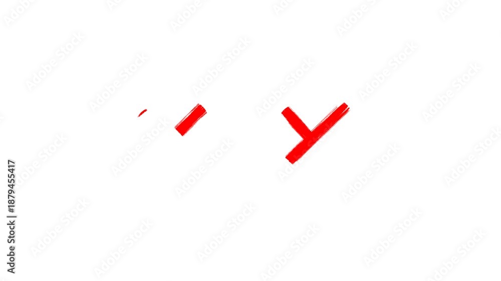 Two Red Hand-Drawn X Marks Animated Error and Rejection Signs on a ...