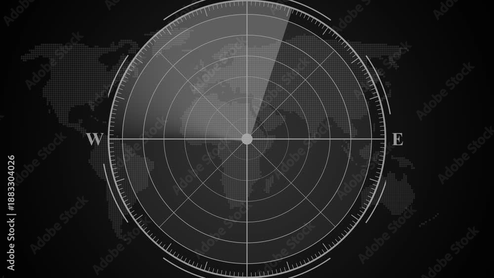 Radar screen animation, moving radar HUD call animated. Sonar tactical ...