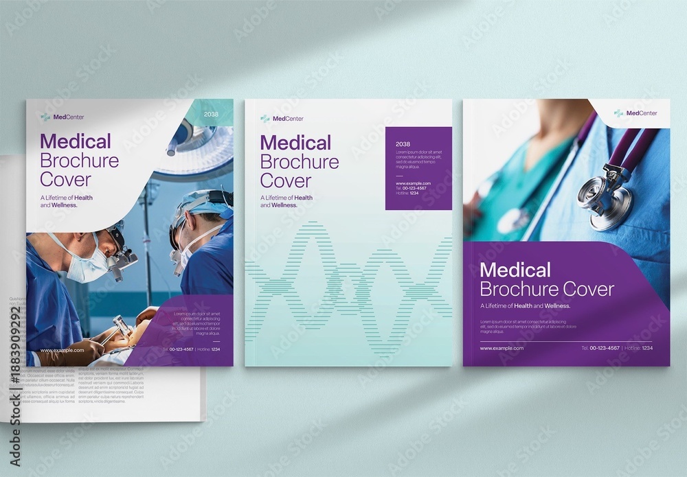 Medical Healthcare Brochure Cover Template for Hospital, Doctor ...