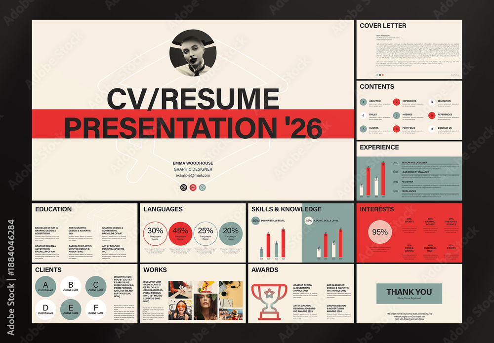 CV Resume Presentation Template Stock Template | Adobe Stock