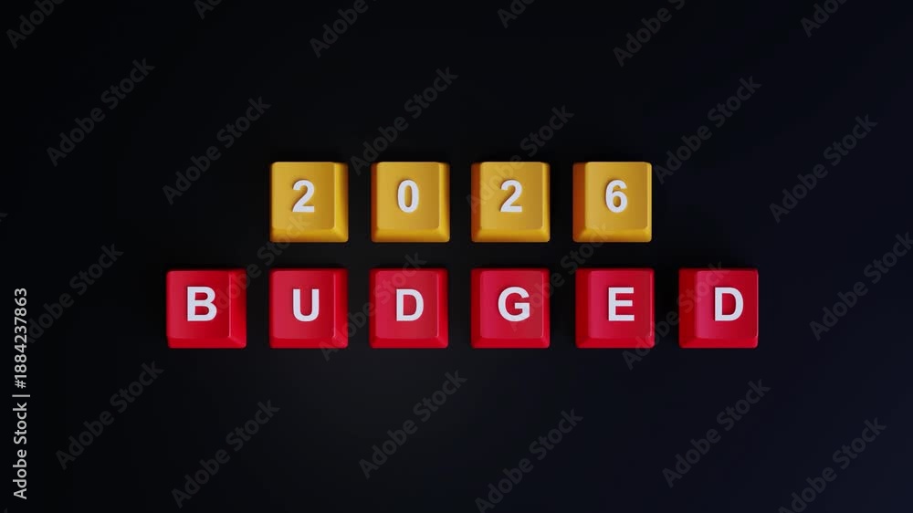 2026 Budgeted – 3D Animated Keyboard Keys with Budget 2026 Text | Slow ...