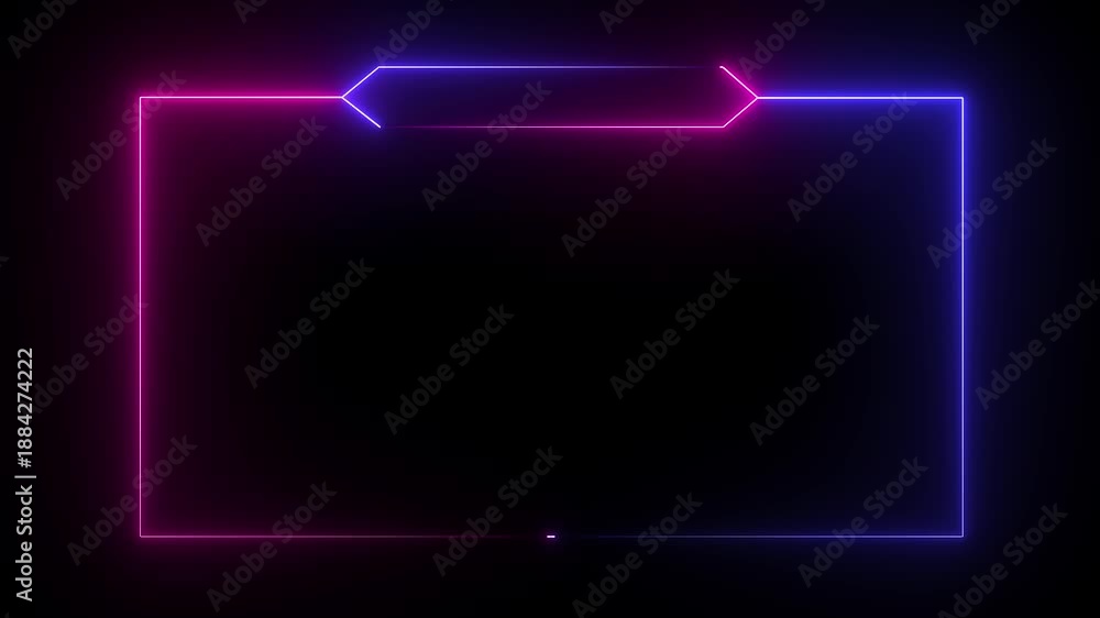 live streaming neon text frame animation box frame neon frame live ...