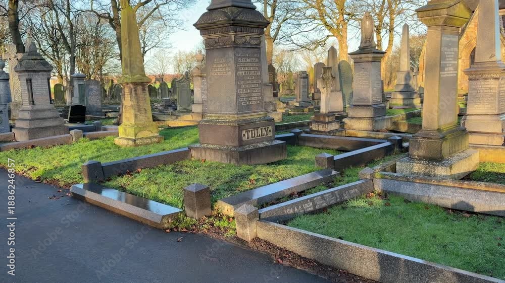 Church in a graveyard memorial site headstones gravestones death tomb ...