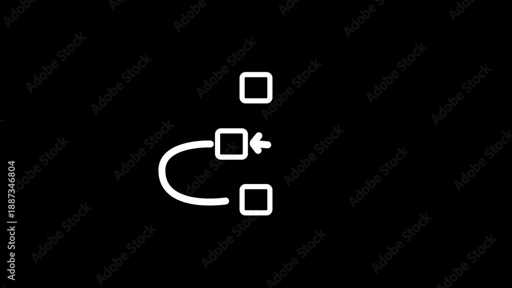 Three white square checkboxes are displayed vertically on a solid black ...