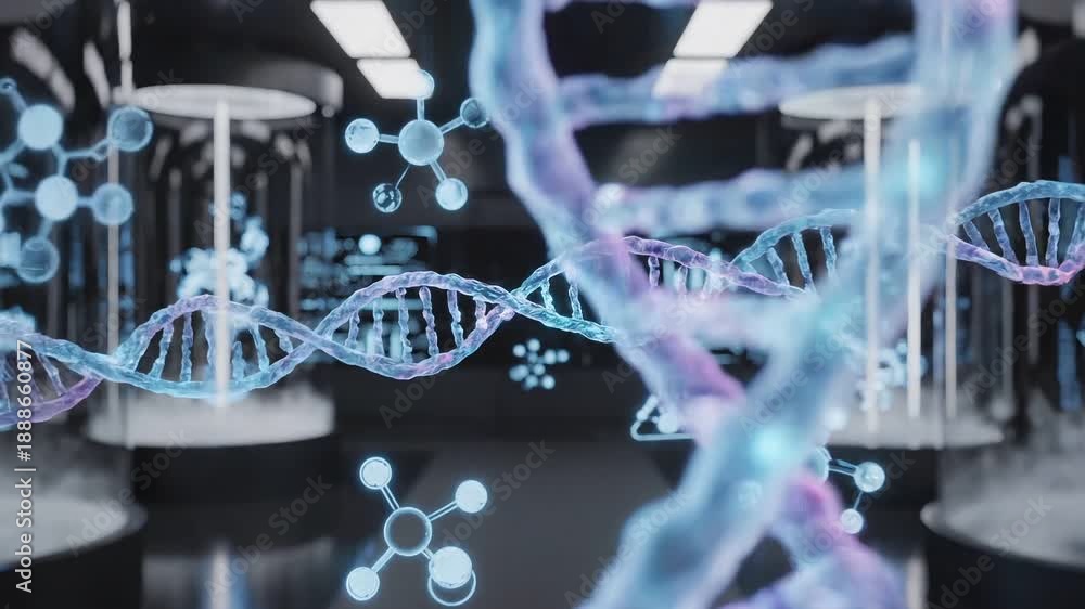 DNA helix genome genetics biotechnology laboratory molecule research ...