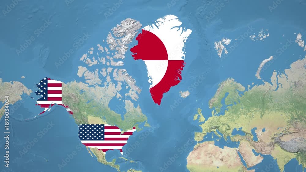 Greenland, USA map and Denmark Map Animation | World Location Map with ...