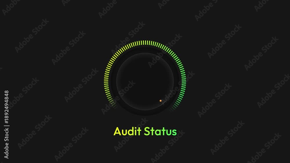 Dynamic 4k audit status meter animation for business presentations and ...