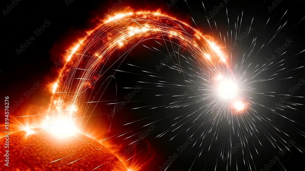 Fiery Solar Flare Erupts From Sun Emitting Intense Radiation Into Space ...
