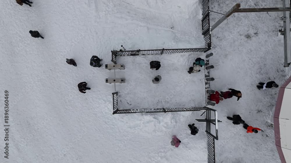 Bakuriani, Georgia - January 5 2026: Gondola lift station at Crystal ...