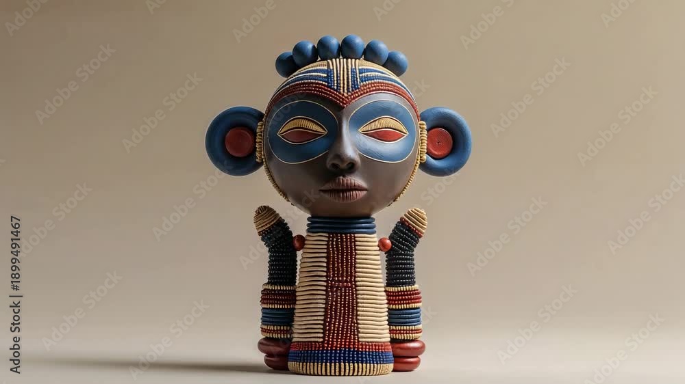 Vidéo Stock Unique art piece shows traditional styles and colors ...