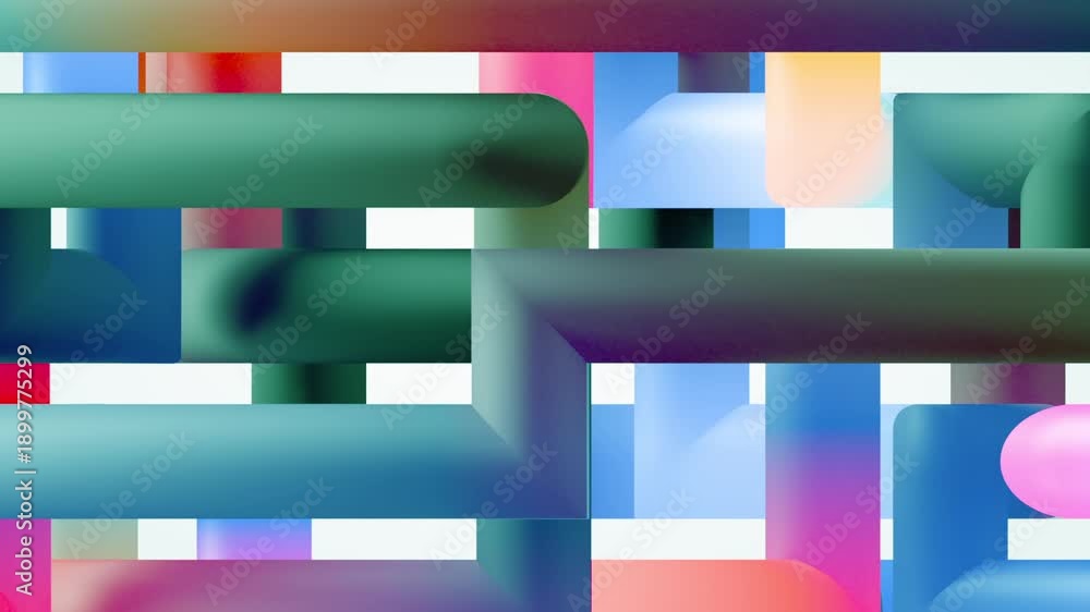 cycled 3d animation of geometric background. Volumetric maze macro ...