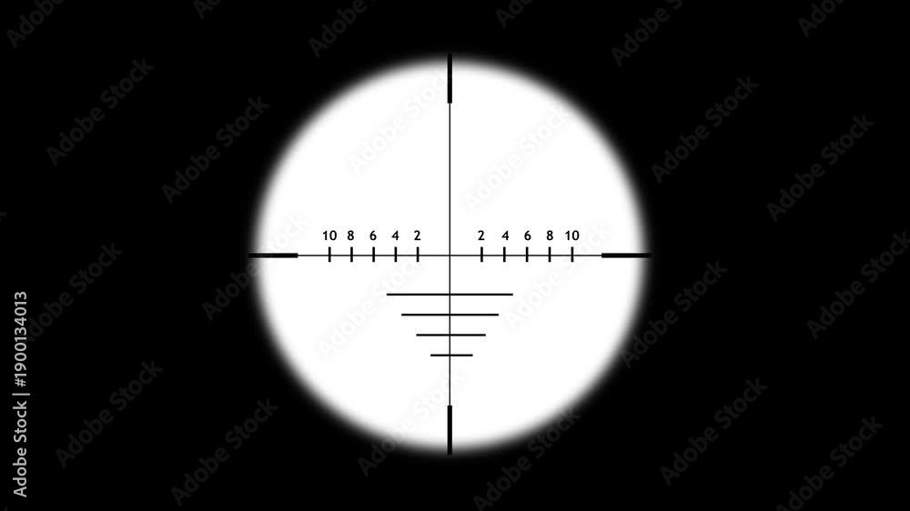 Sniper scope reticle animation for target aiming and alignment. Cross ...