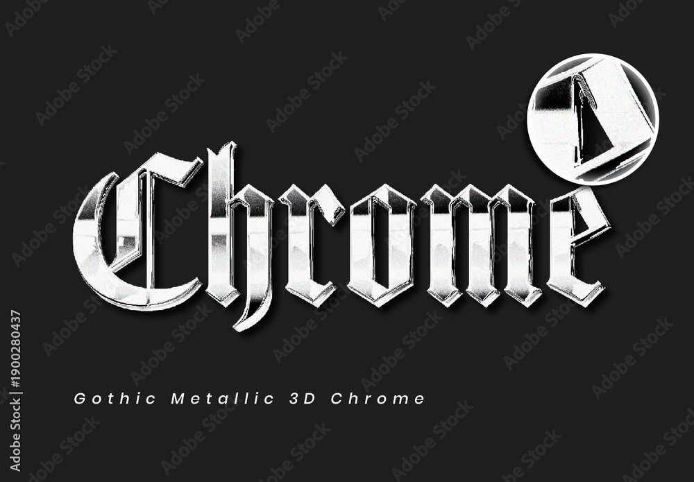 Gothic 3D Chrome Text Effect Stock Template | Adobe Stock