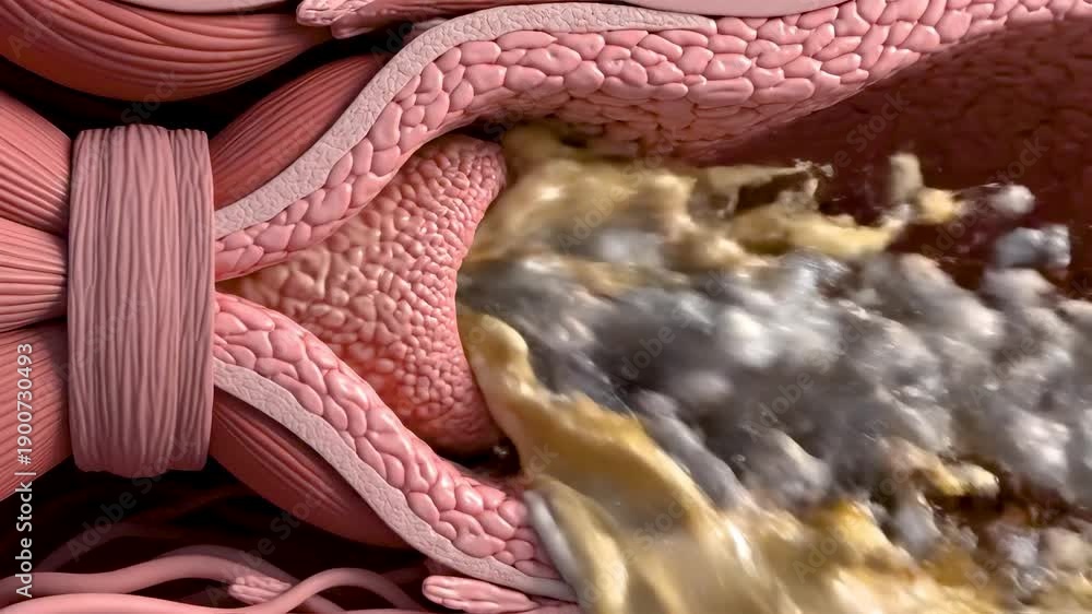 Asthma Attack Inside a Bronchiole Showing Muscle Spasm Airway Swelling ...
