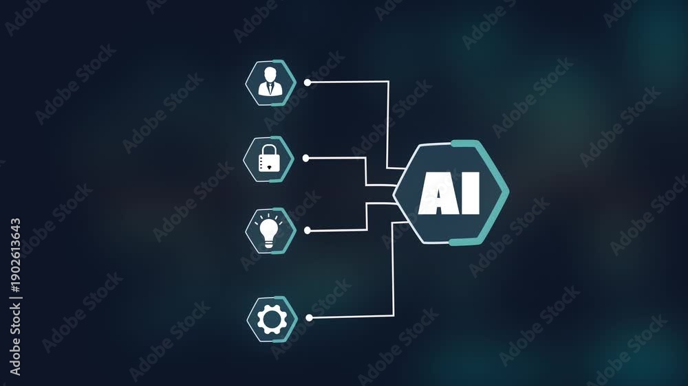 Artificial intelligence technology background, digital transformation ...