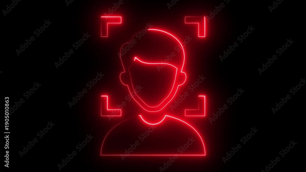 Face identification scanner icon. Cyber security concept. Face ...