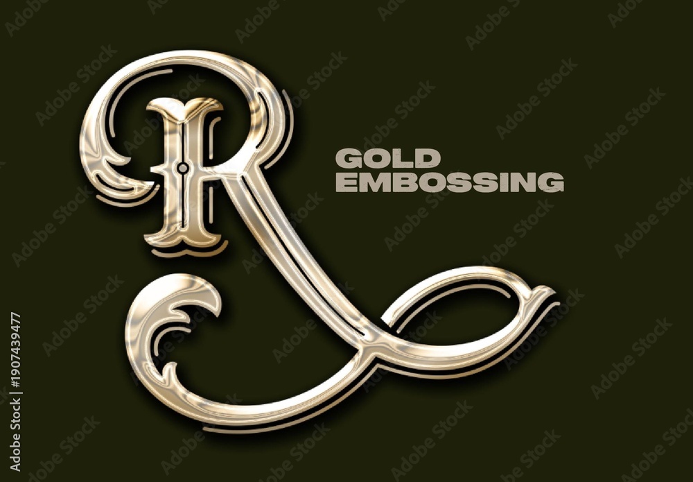 Gold Embossing Metallic Text Effect Stock Template | Adobe Stock