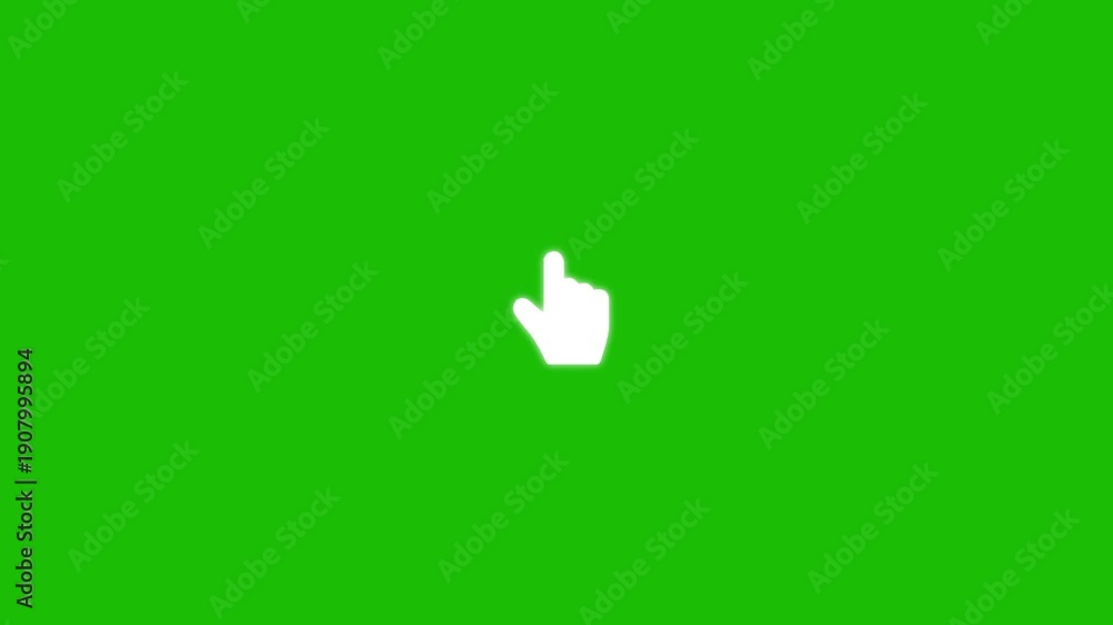 Mouse pointer hand clicks icon animation. Clicking finger icon ...