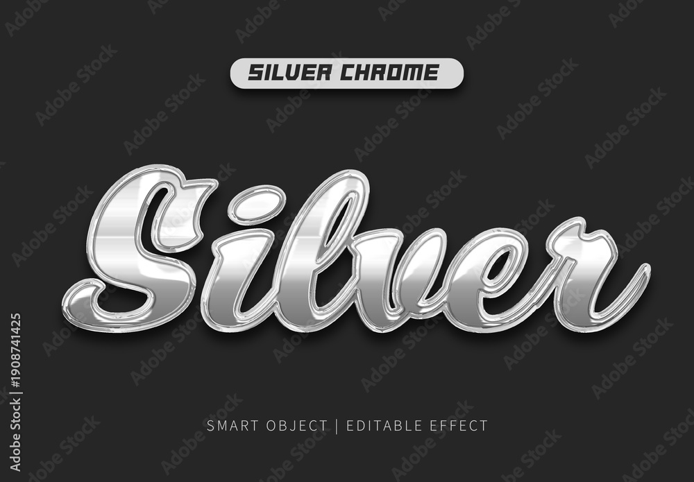 Script Chrome Text Effect Stock テンプレート | Adobe Stock