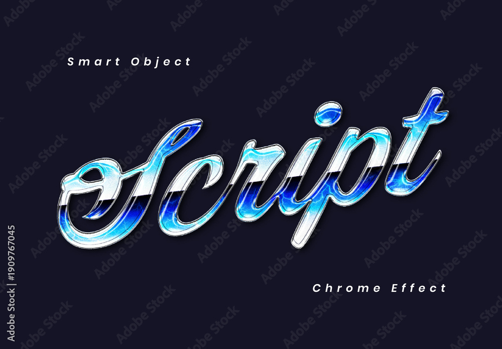 Electric Chrome Script Text Effect Stock Template | Adobe Stock