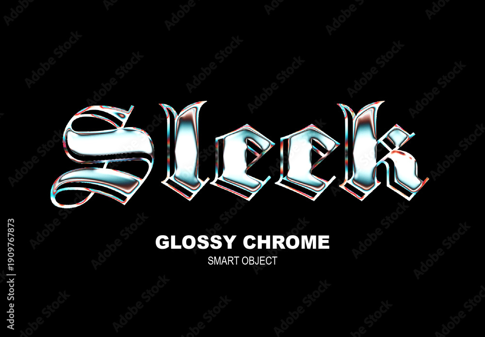 Gothic Glossy Chromatic Text Effect Stock Template | Adobe Stock