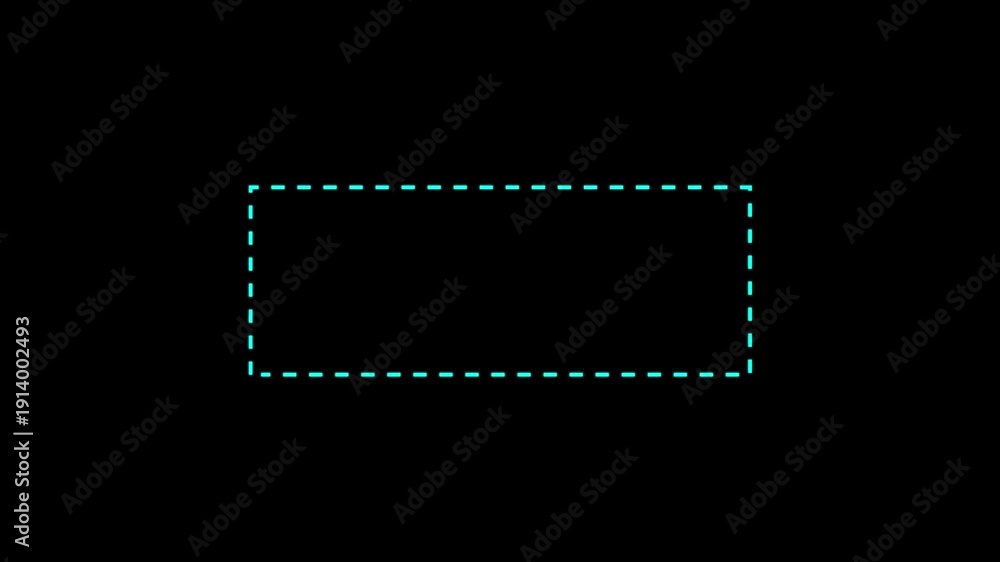 White dashed line bar frame border seamless loop animation with soft ...