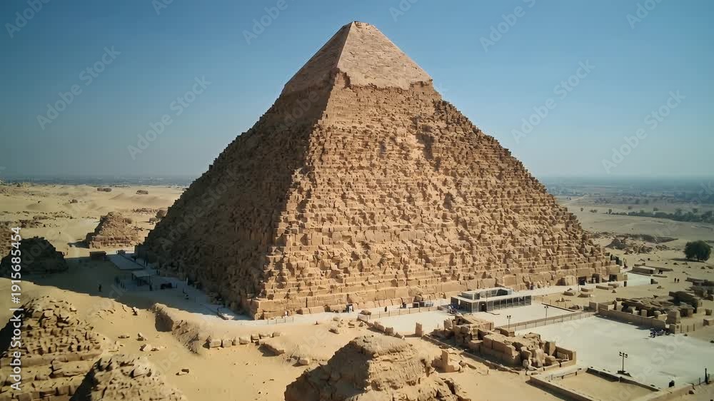 Exploring the Great Pyramid of Giza with different views of the ancient ...