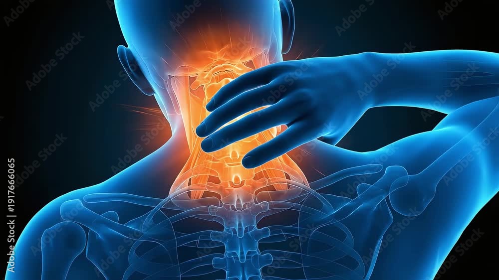 3DCG visualization of neck pain and cervical vertebrae inflammation ...