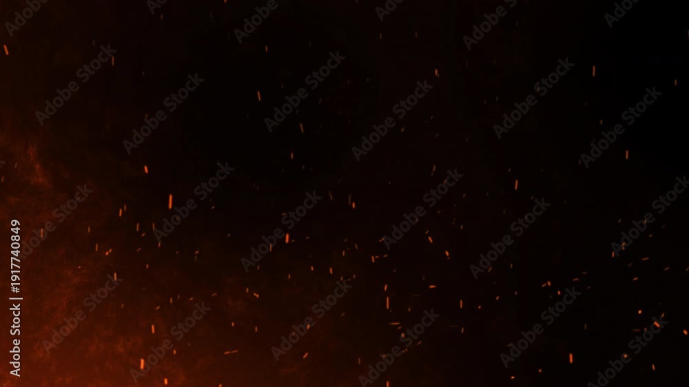 4k stock. Realistic fire spark particle smoke overlay cinematic visual ...