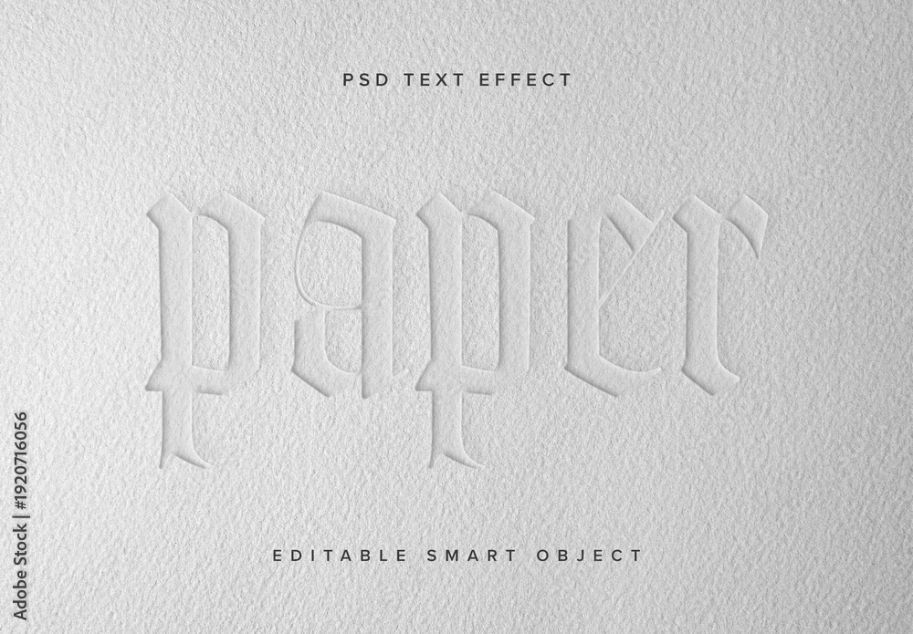 Paper Embossed Text Effect Mockup Stock Template | Adobe Stock